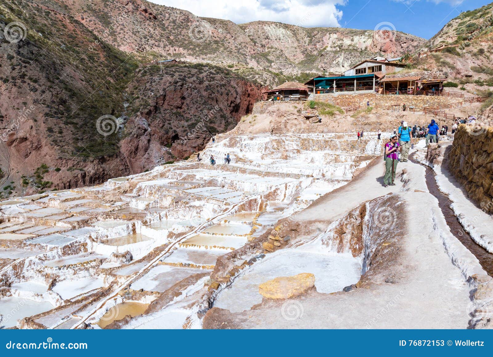 Salt ponds of Maras, Peru editorial stock photo. Image of large - 76872153