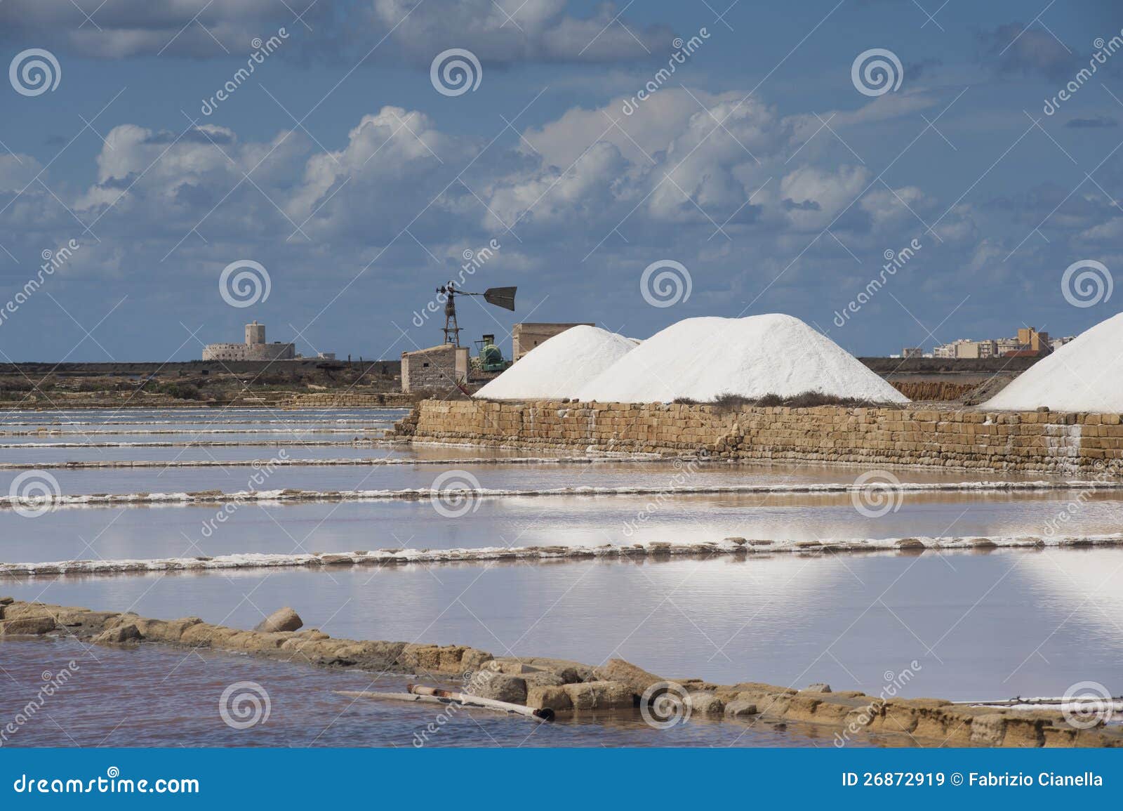 Salt Ponds Near Trapani in Sicily Stock Image - Image of industry ...