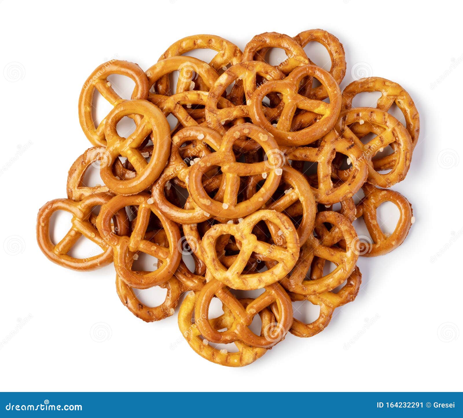 Salt Pretzels on White stock image. Image of white, crispy - 164232291
