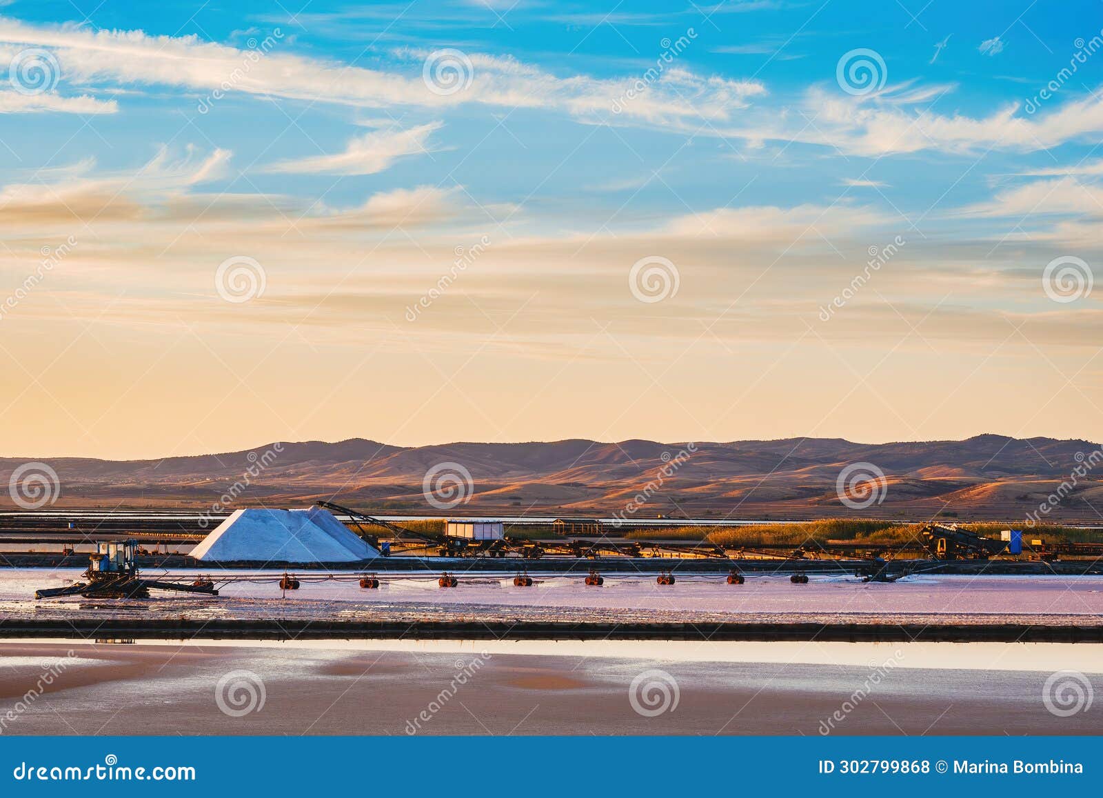 Salt Production in Burgas Bay Stock Photo - Image of landscape ...