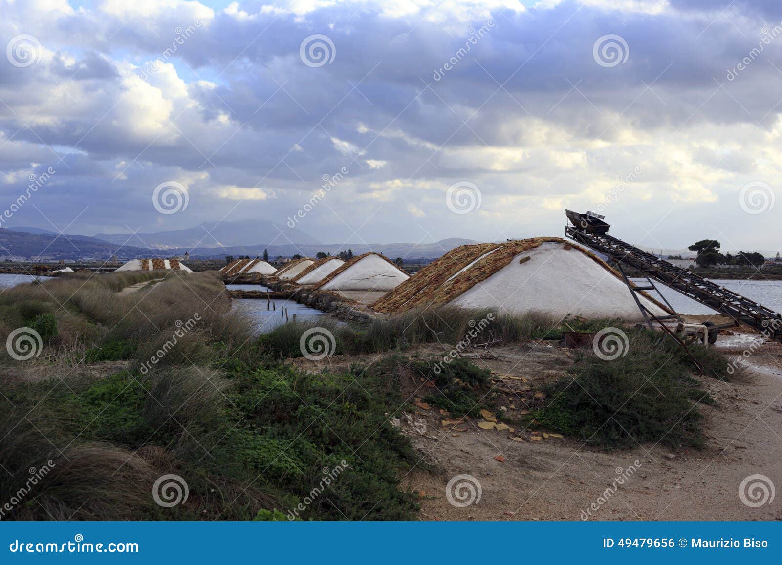 Salt Production in Sicily stock photo. Image of scenics - 49479656