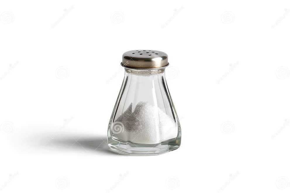 Salt Shaker with Coarse Grains a White Background Stock Illustration ...