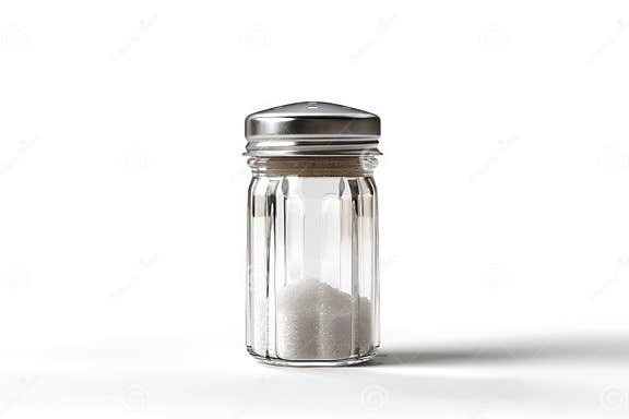 Salt Shaker with Coarse Grains a White Background Stock Illustration ...