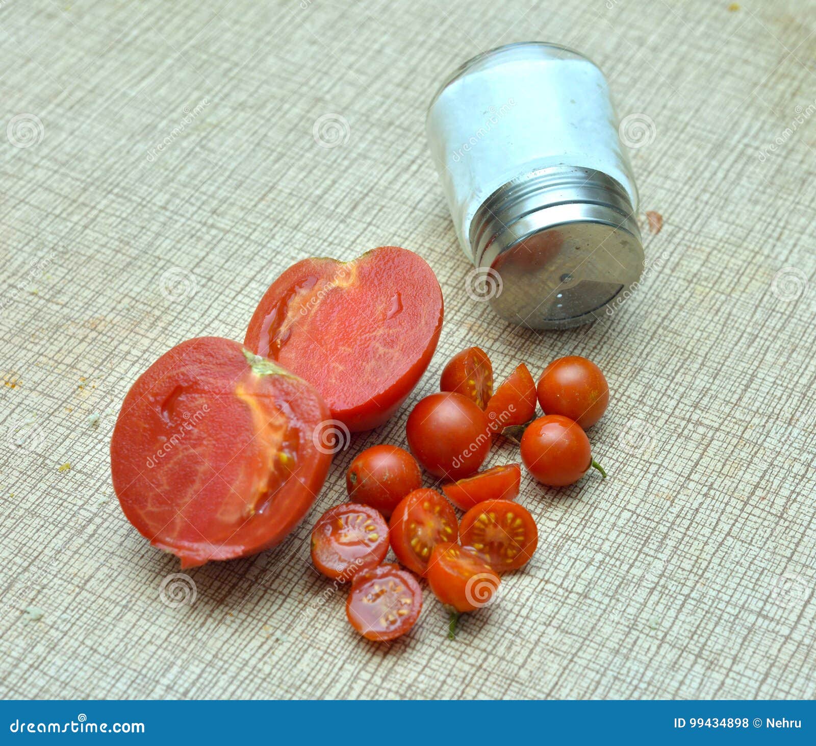 Fresh Cherry Tomato and Tomato on a Table Stock Photo - Image of ...
