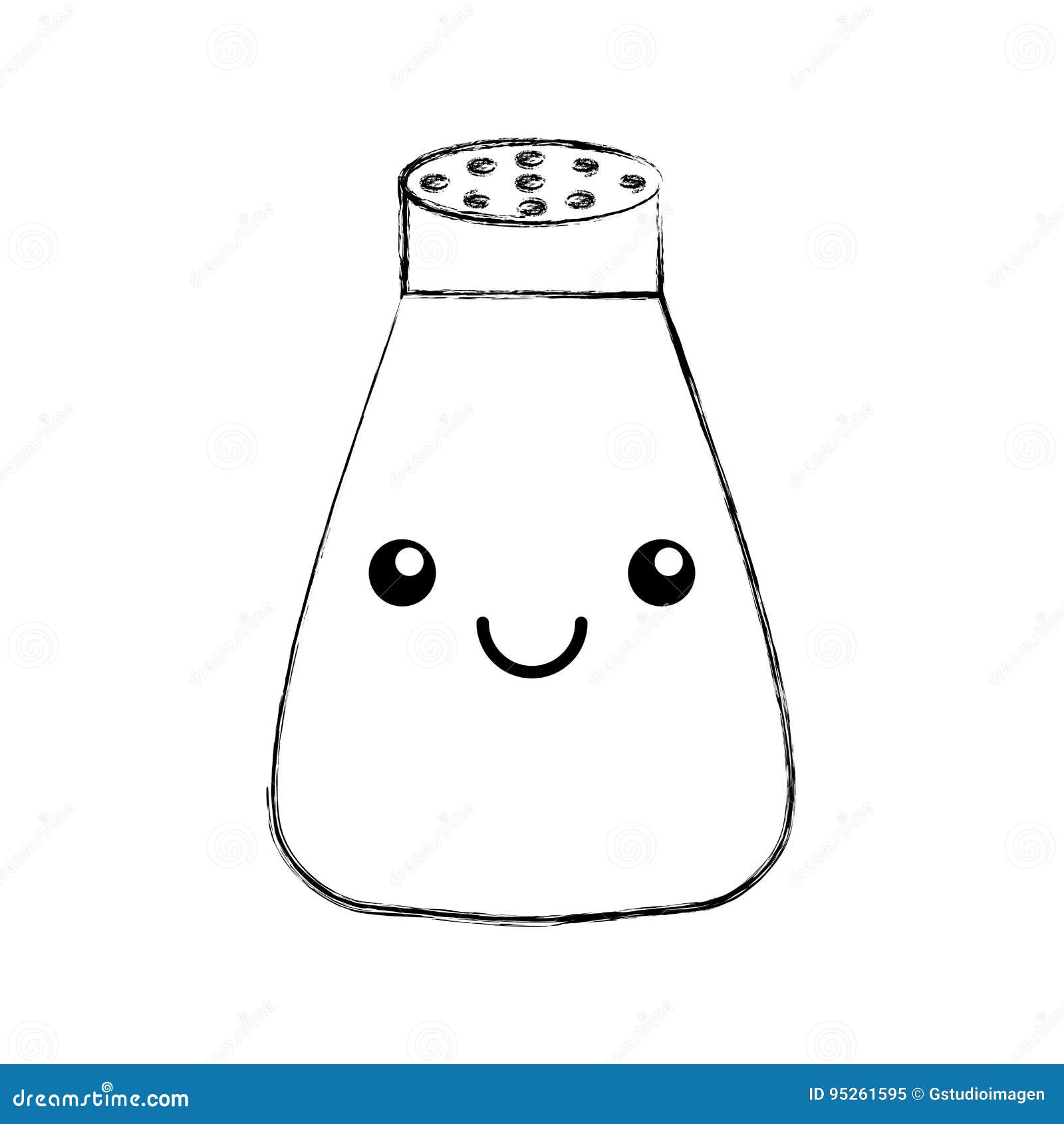Salt Shaker Kawaii Character Stock Vector - Illustration of flavor ...