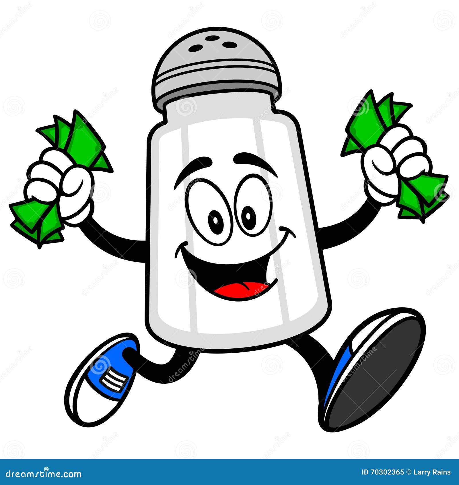 Salt Shaker Running with Money Stock Vector - Illustration of instant ...