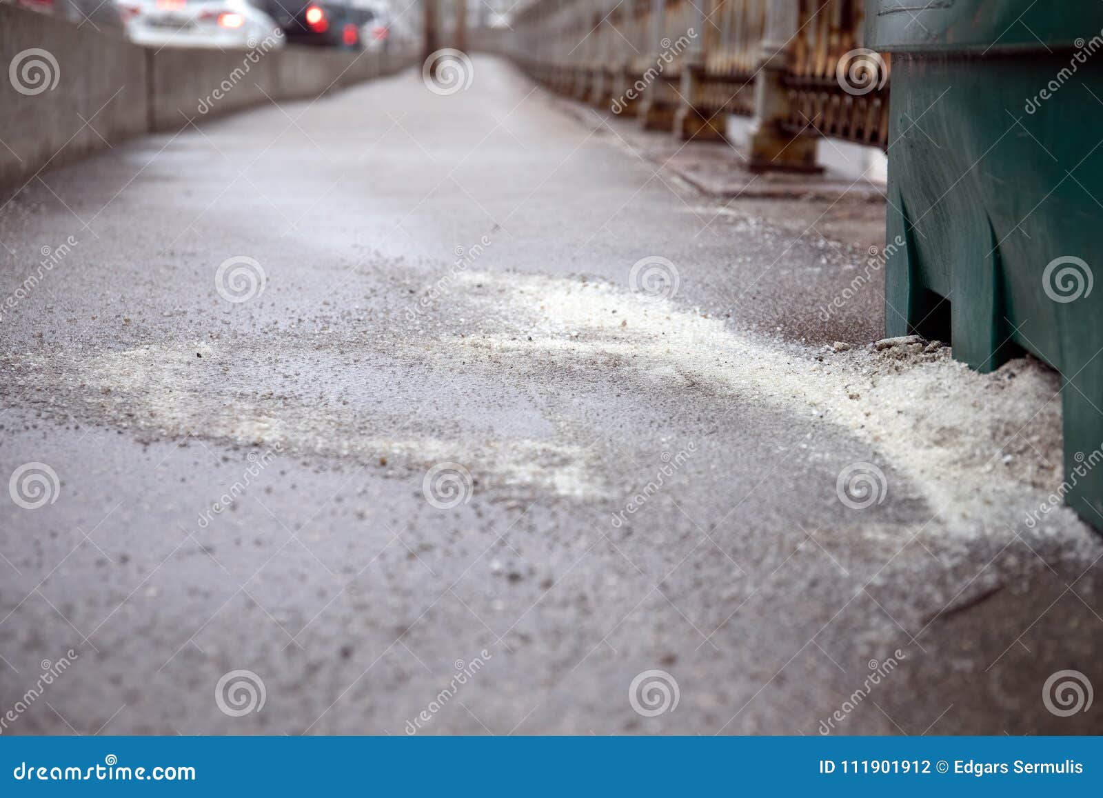 Salt Spilled on the Pavement. Abstract Seasons Background Stock Photo ...