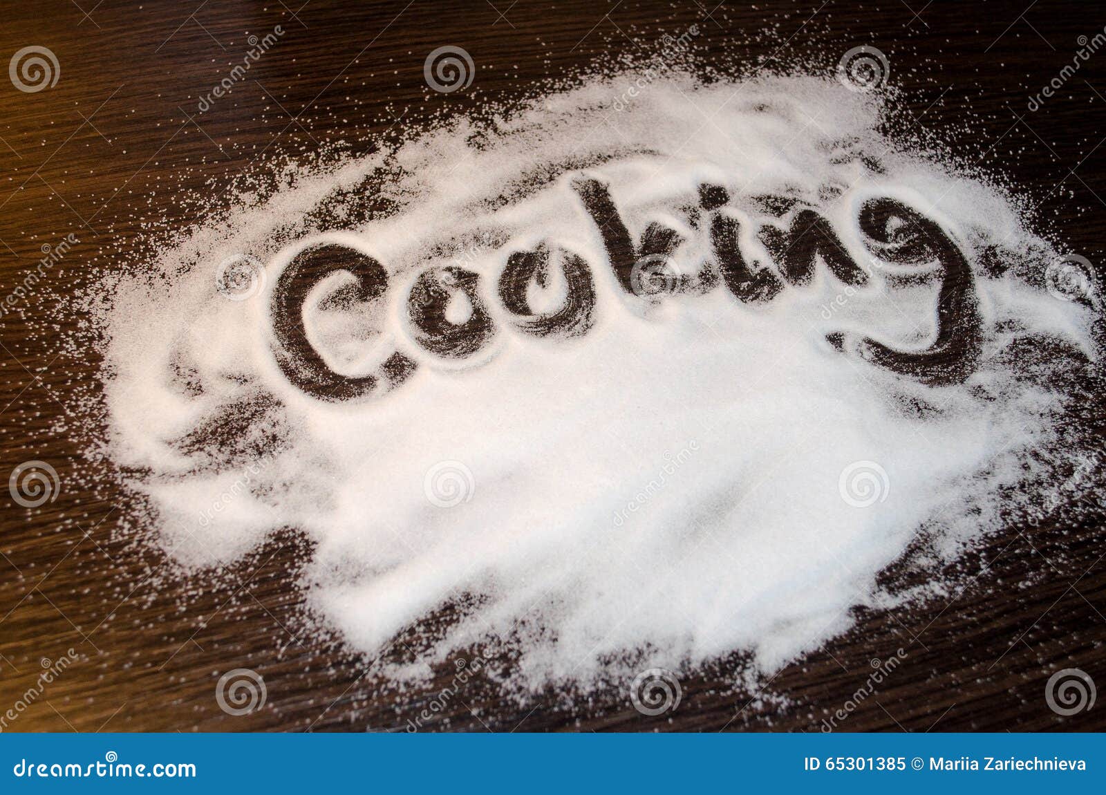 Salt Sprinkled on the Table with Finger Written Word Stock Image ...
