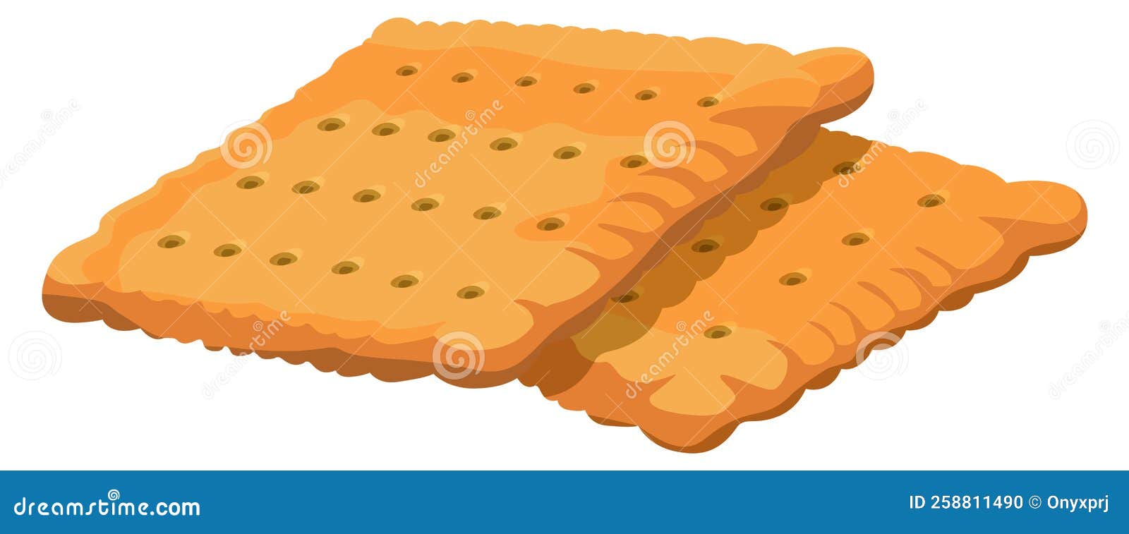 Salt Squared Biscuit Pile. Cartoon Cookie Icon Vector Illustration ...
