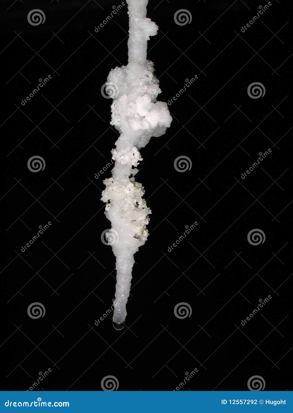Salt Stalactite with Water Drop Stock Photo - Image of geothermal ...