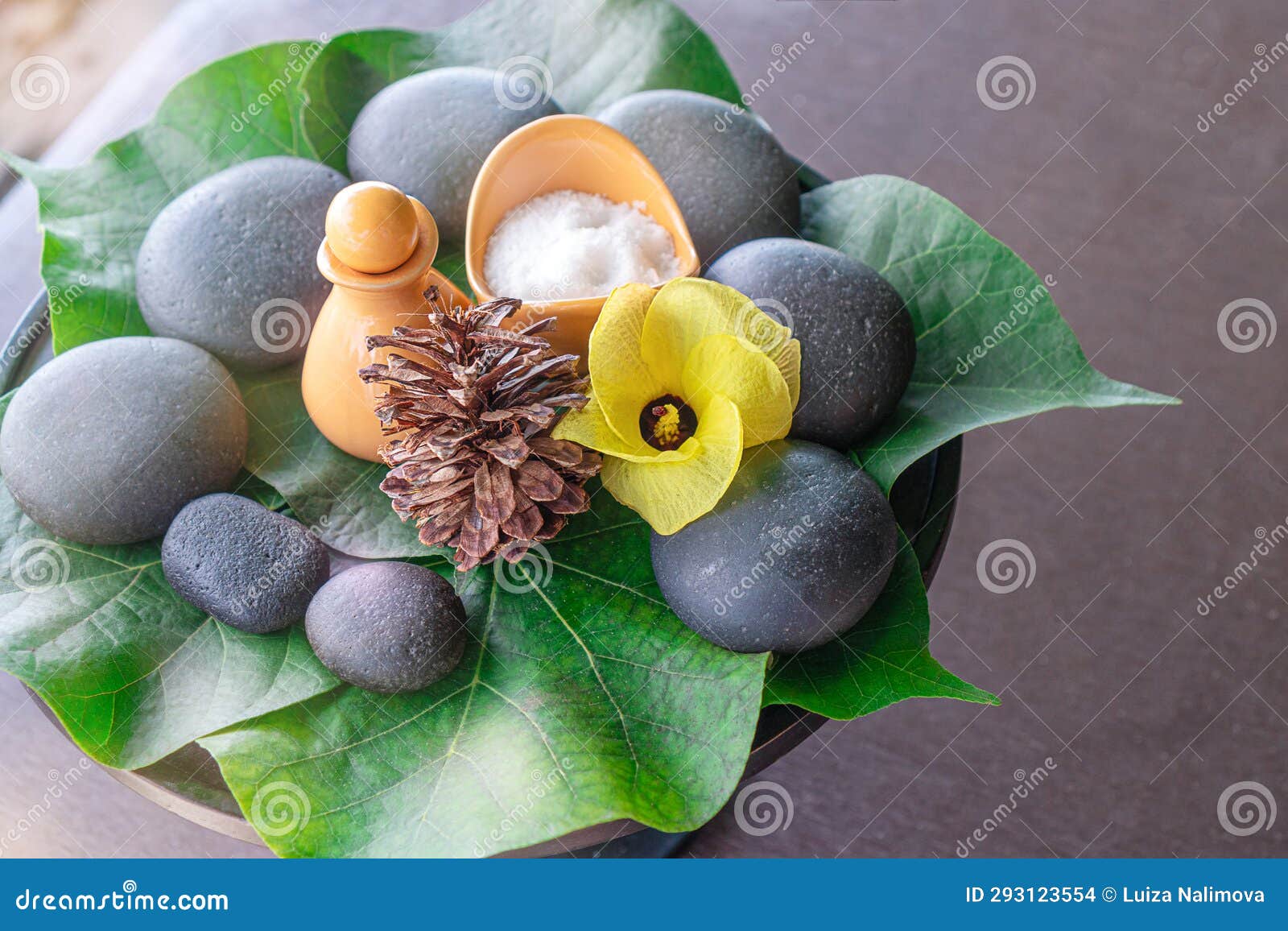 Salt and Stones for Spa, Layout. Place for Text Stock Photo - Image of ...