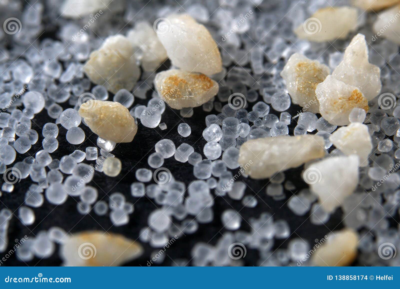 Salt in Various Forms with the Macro Lens Extremely Enlarged, it almost ...