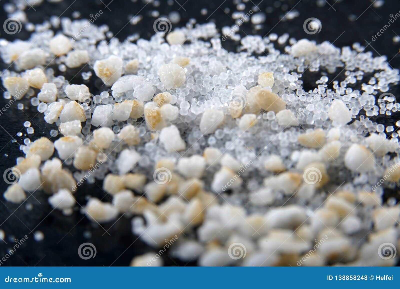 Salt in Various Forms with the Macro Lens Extremely Enlarged, it almost ...