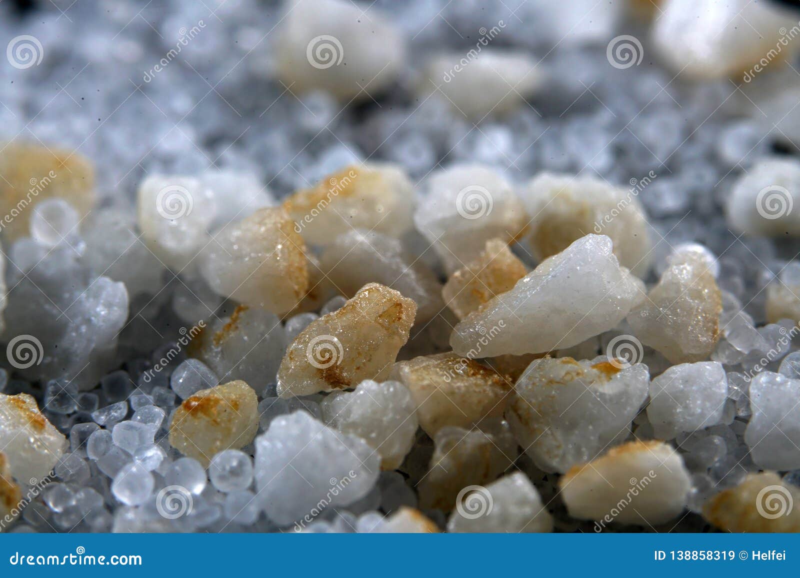 Salt in Various Forms with the Macro Lens Extremely Enlarged, it almost ...