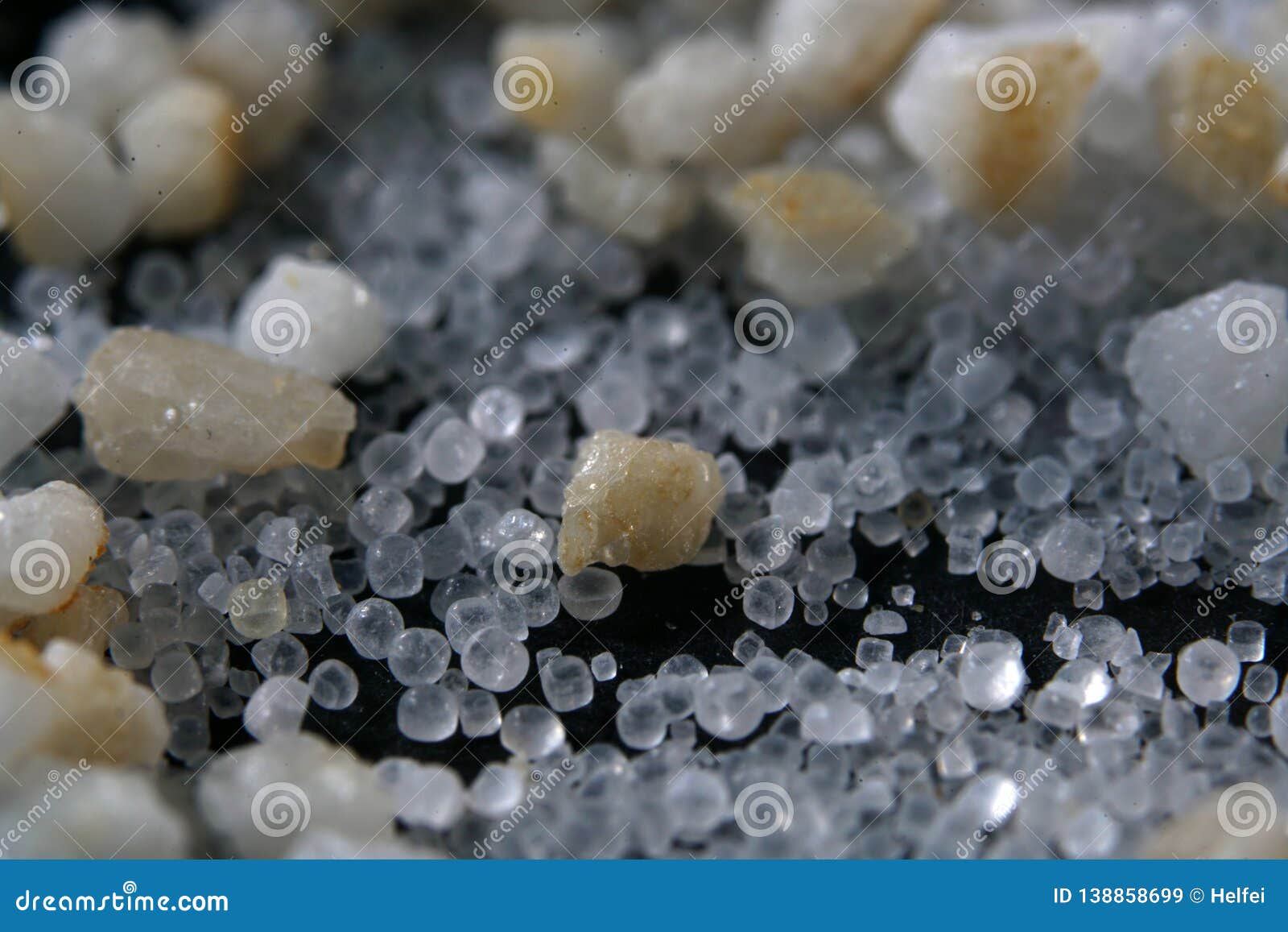 Salt in Various Forms with the Macro Lens Extremely Enlarged, it almost ...