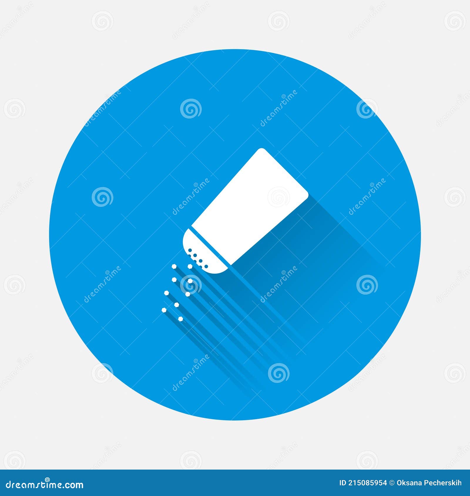 Salt Vector Icon on Blue Background. Flat Image with Long Shadow ...