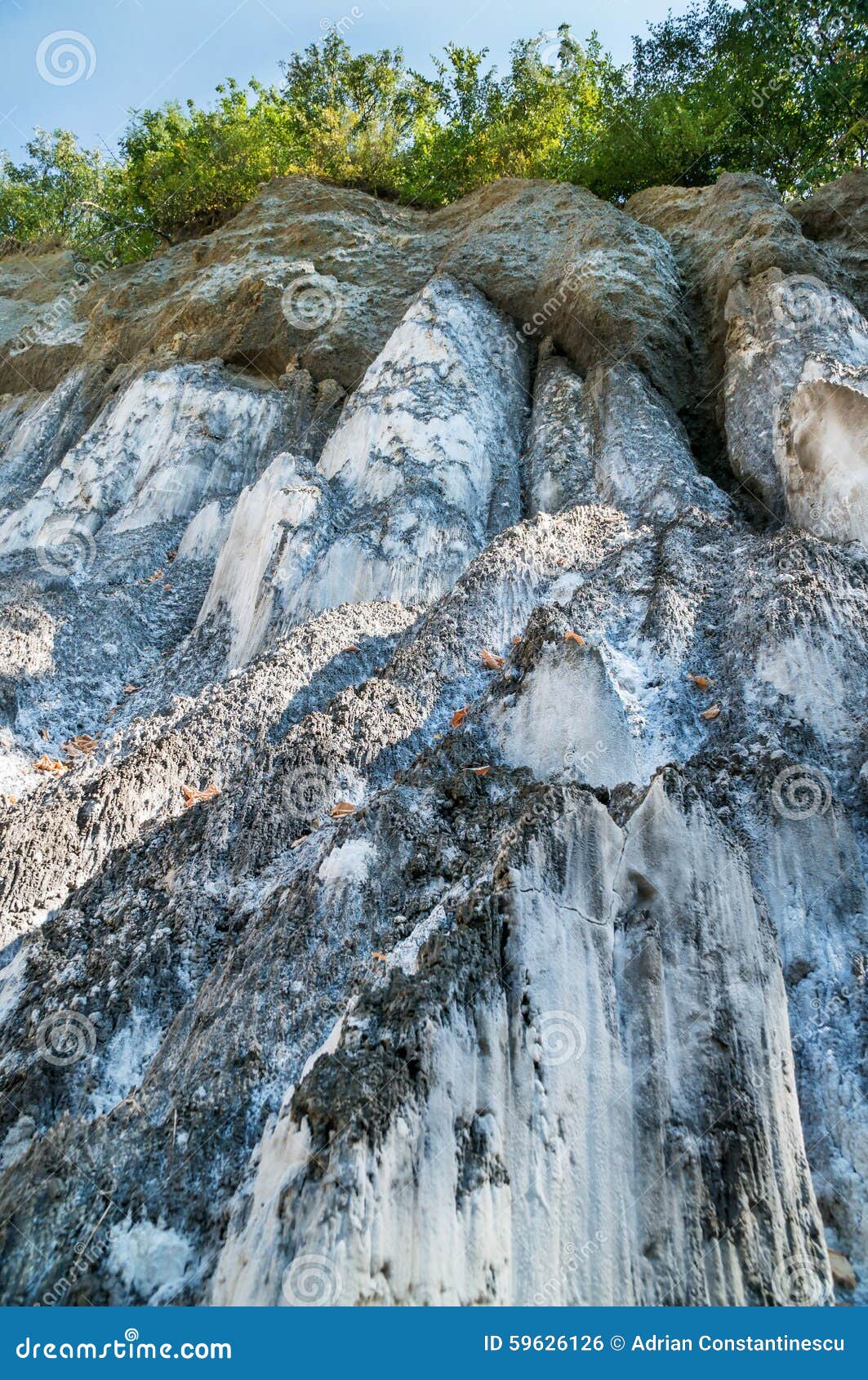 Wall Of A Karstic Mountain Formation In The Ninh Binh Area On Which ...