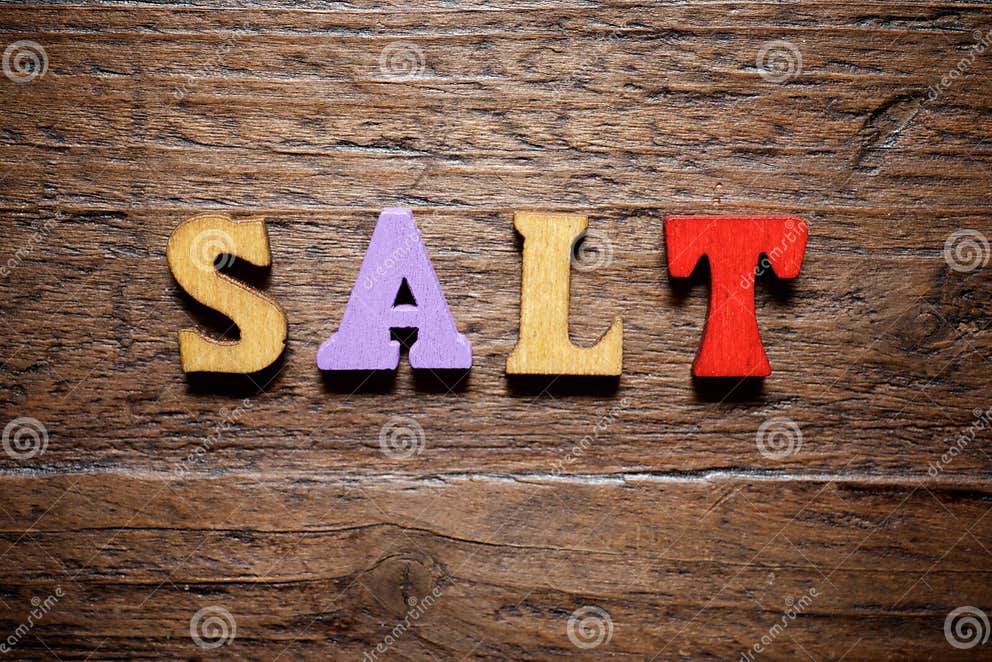 Salt word view stock photo. Image of ingredient, sentence - 177145470
