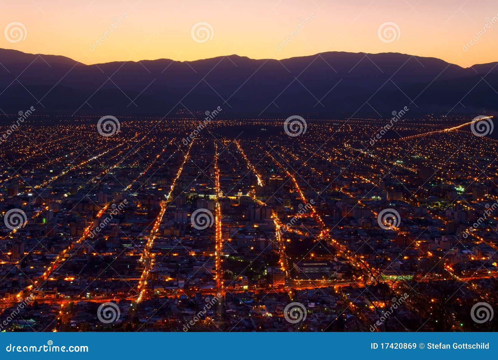 Salta at Dusk stock image. Image of panoramic, night - 17420869