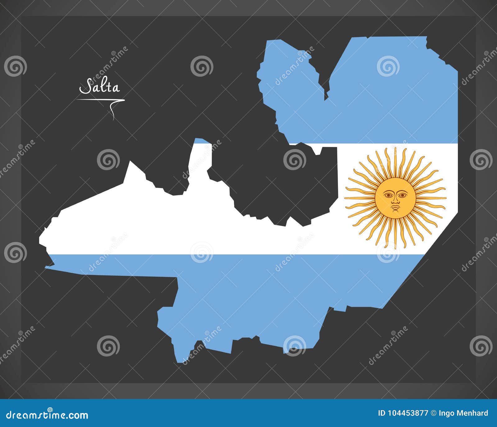 Salta-Karte Von Argentinien Mit Argentinischem Staatsflagge Illustrati ... Salta-Karte Von Argentinien Mit Argentinischem Staatsflagge Illustrati ...