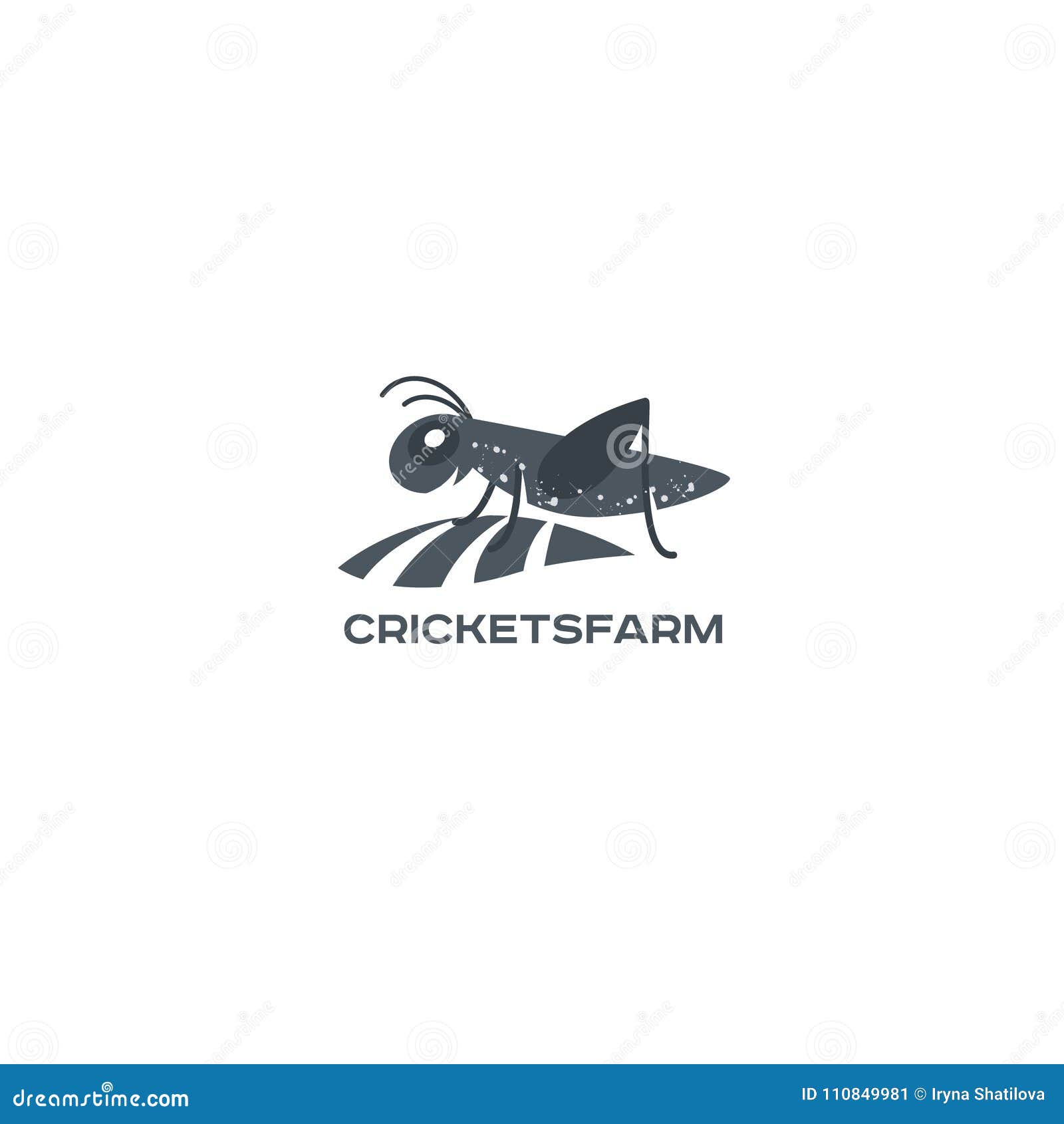 Saltamontes, Logotipo Del Insecto Del Grillo Ilustración del Vector ...