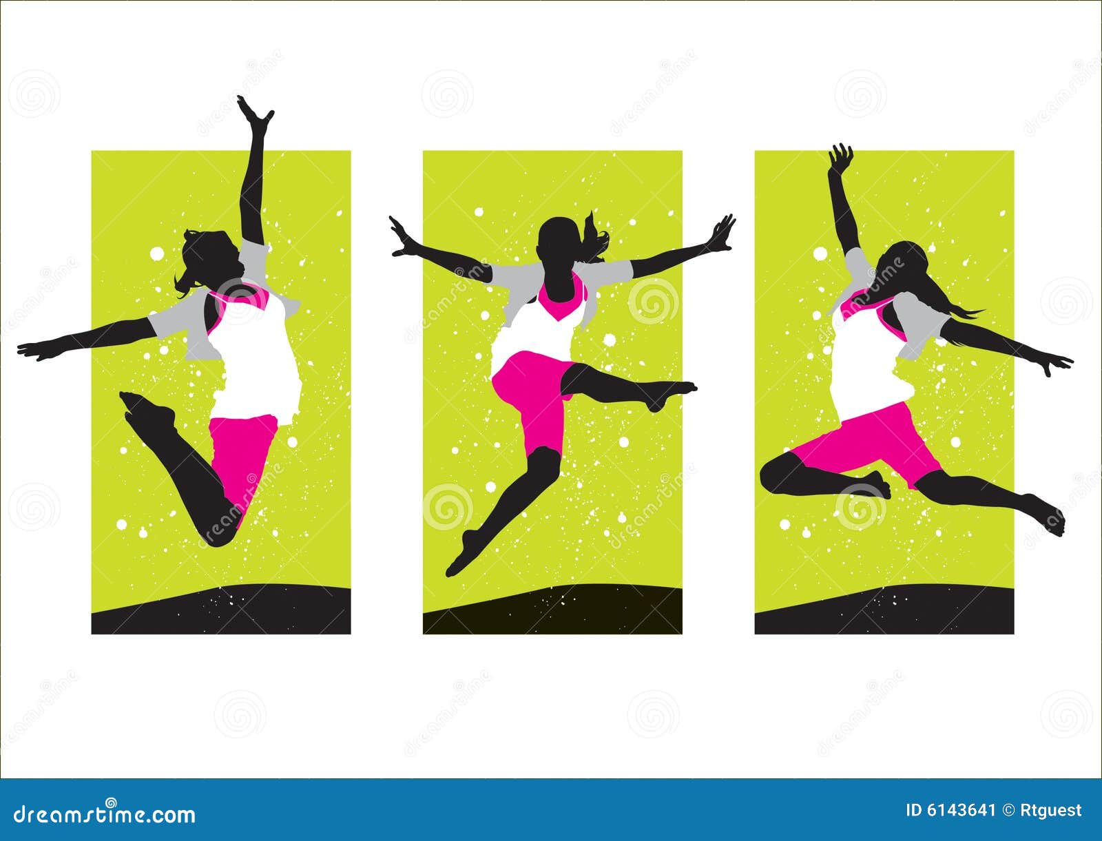 Saltare della ragazza illustrazione vettoriale. Illustrazione di salti ...