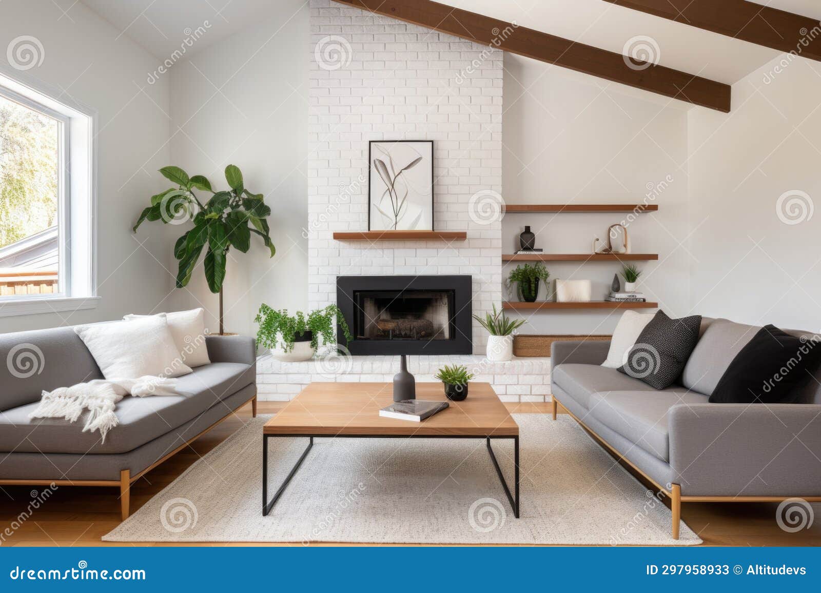 Saltbox Design with Minimalist Interior Styling Stock Image - Image of ...