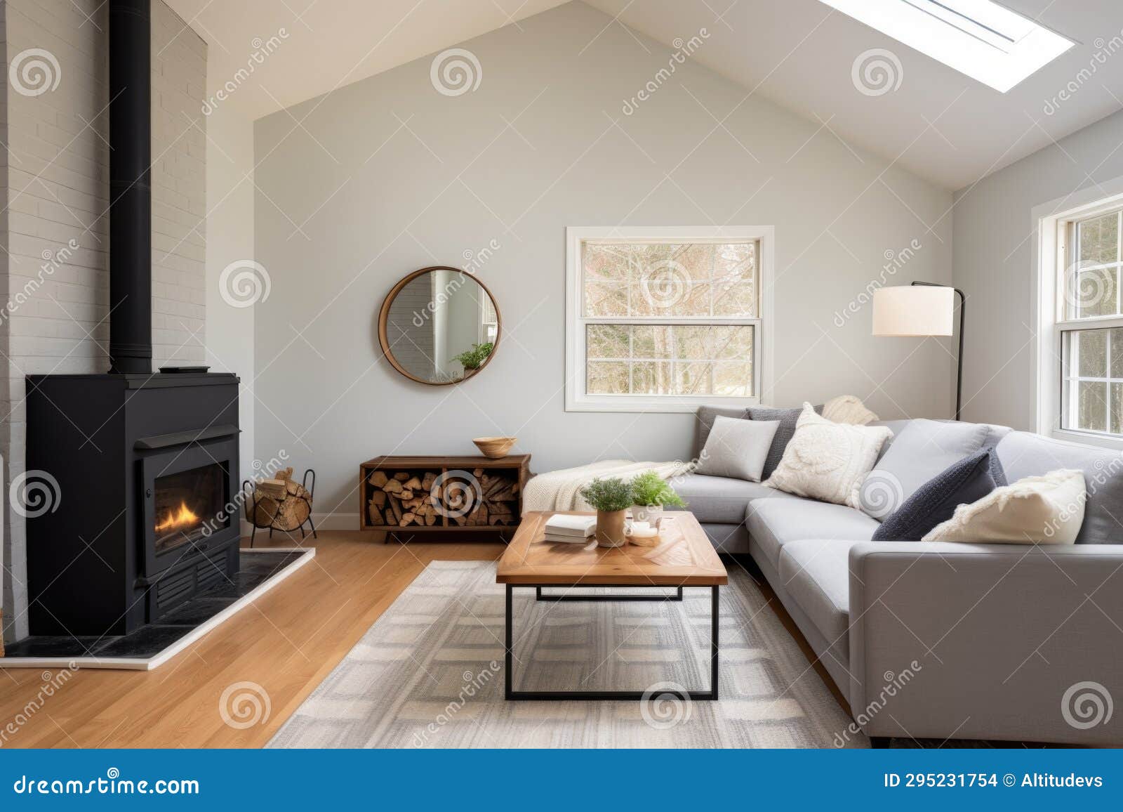 Saltbox House with Simple yet Modern Interior Color Palette Stock Photo ...