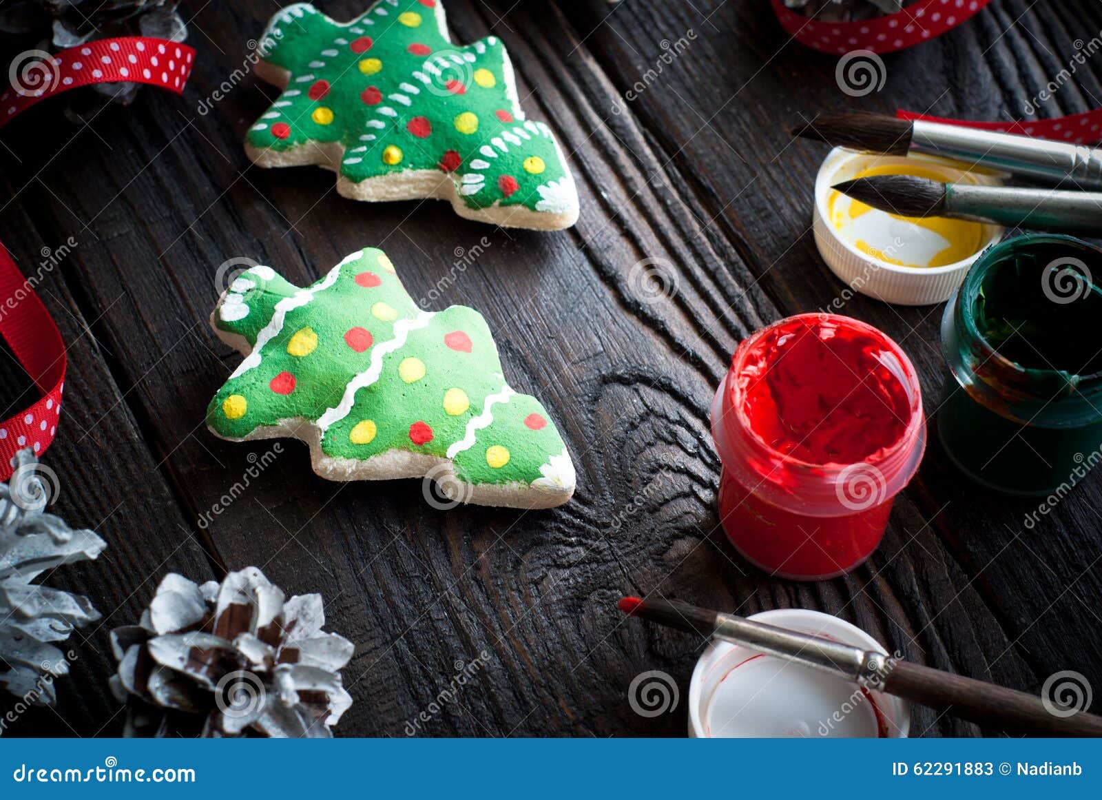 Salted Biscuits Painted Colors Stock Image - Image of dark, home: 62291883