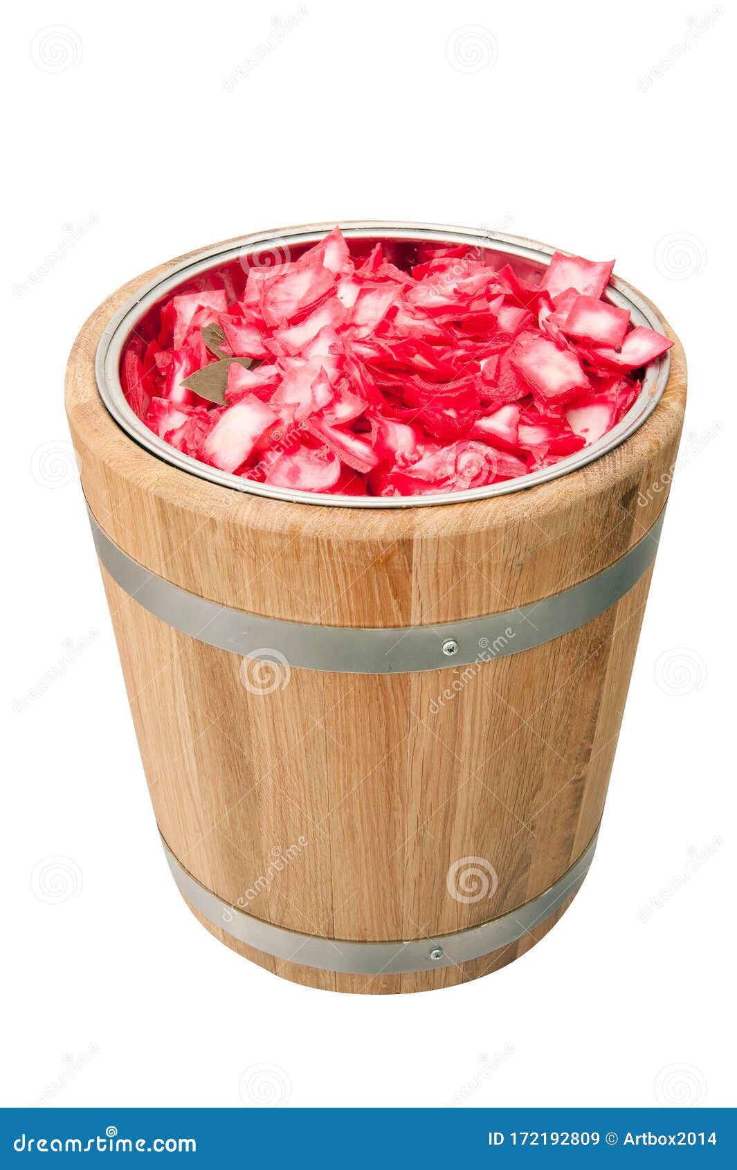 Salted cabbage in a barrel stock image. Image of homemade - 172192809