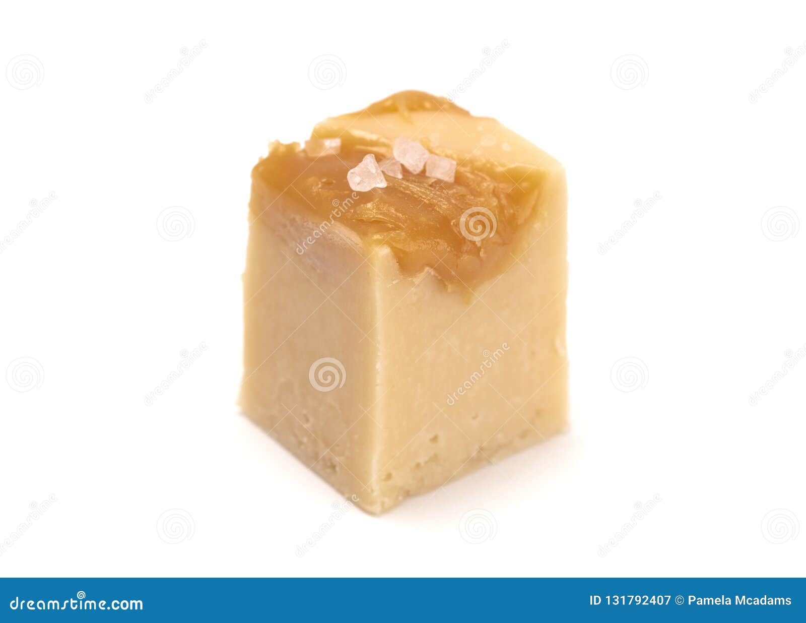 Sea Salt and Caramel Fudge on a White Background Stock Image - Image of ...