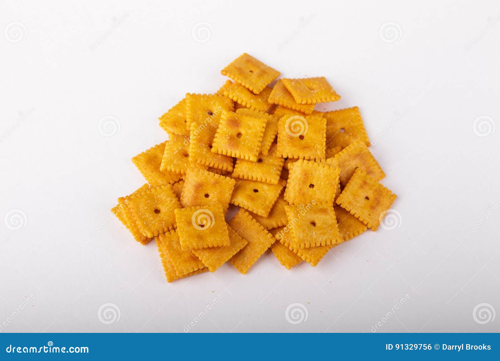 Salted Cheese Crackers on White Background Stock Photo - Image of tasty ...