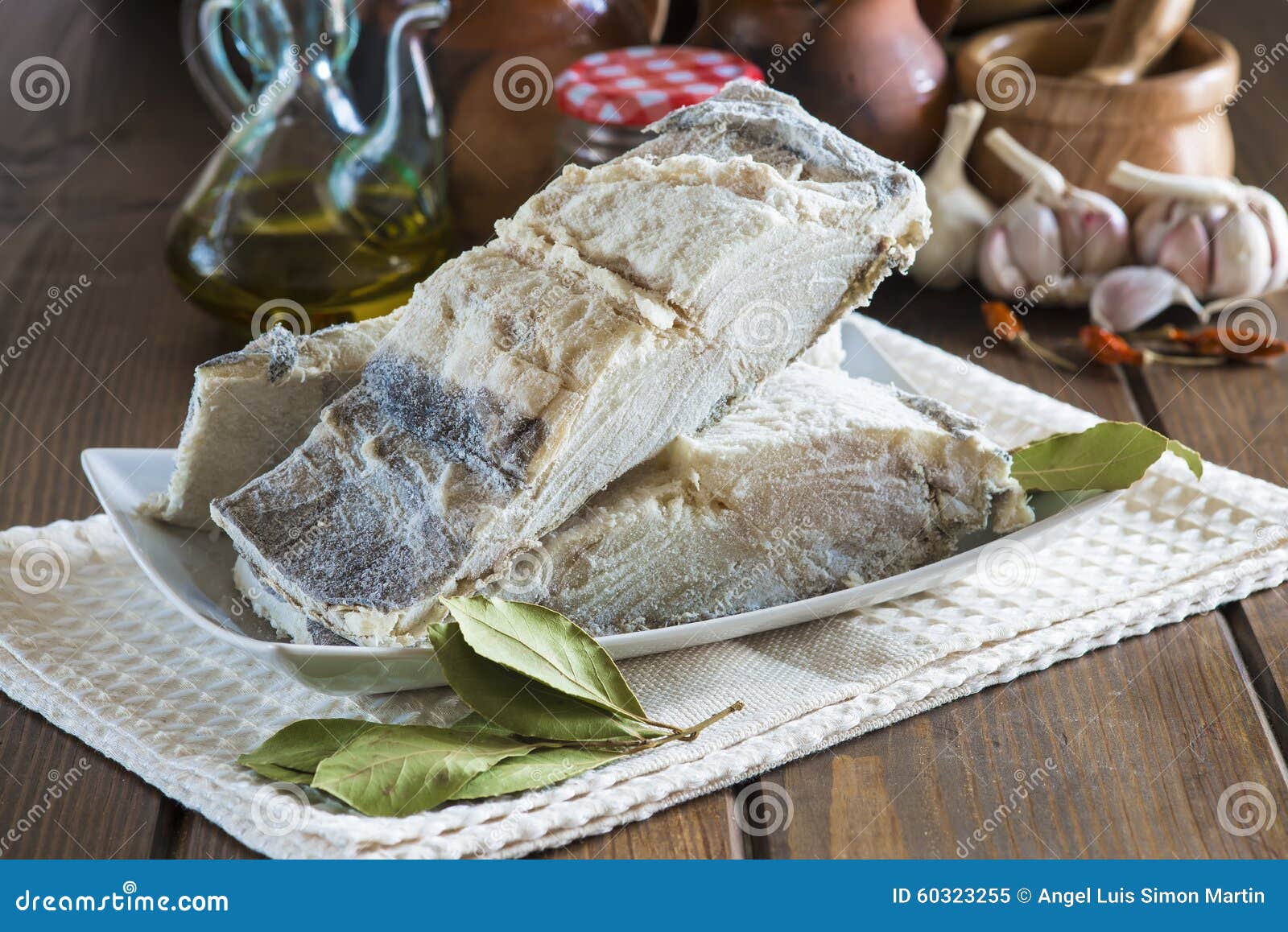 Salted Cod Cut on the Table of the Kitchen Stock Image - Image of meal ...