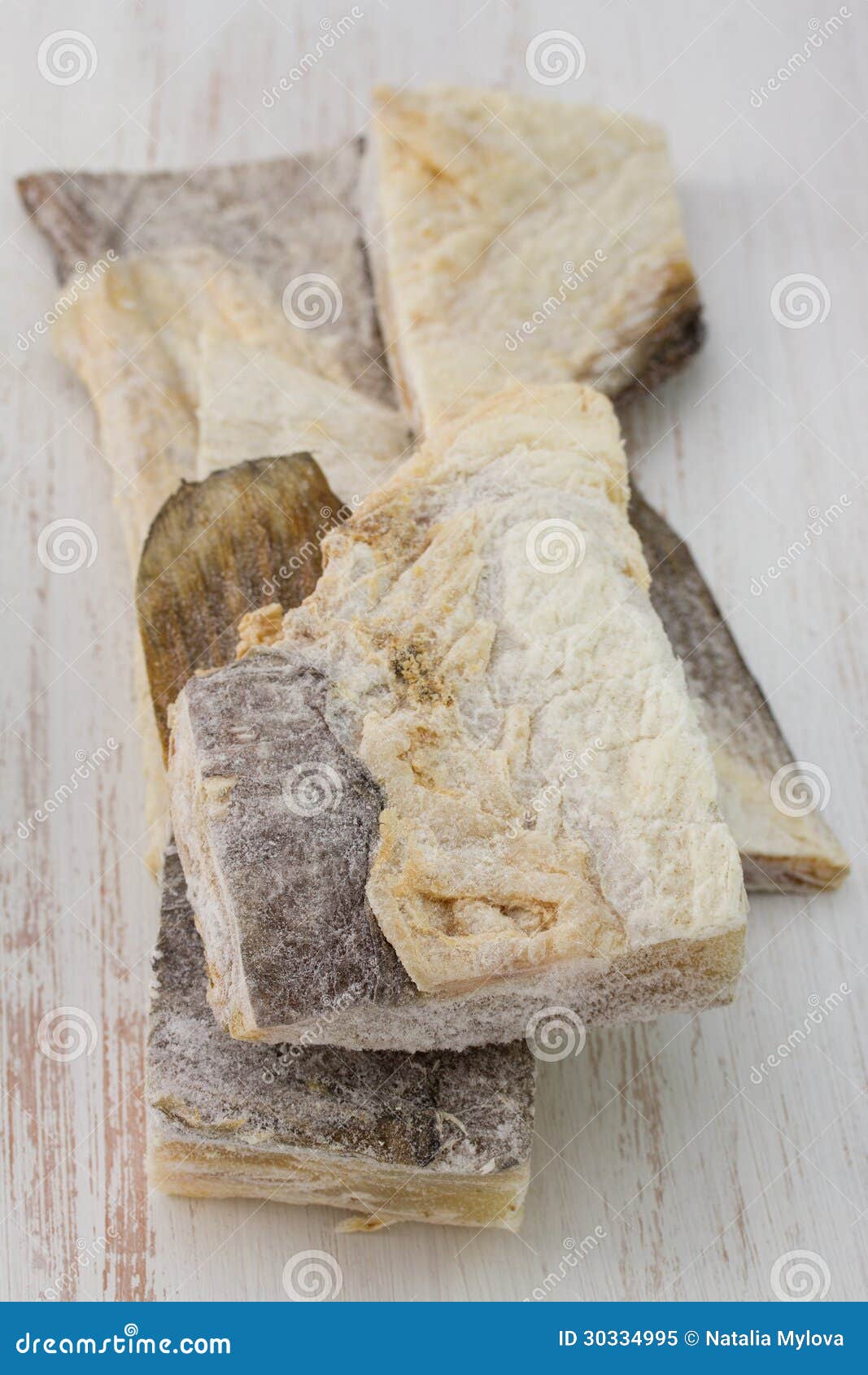 Salted codfish on table stock image. Image of dinner - 30334995