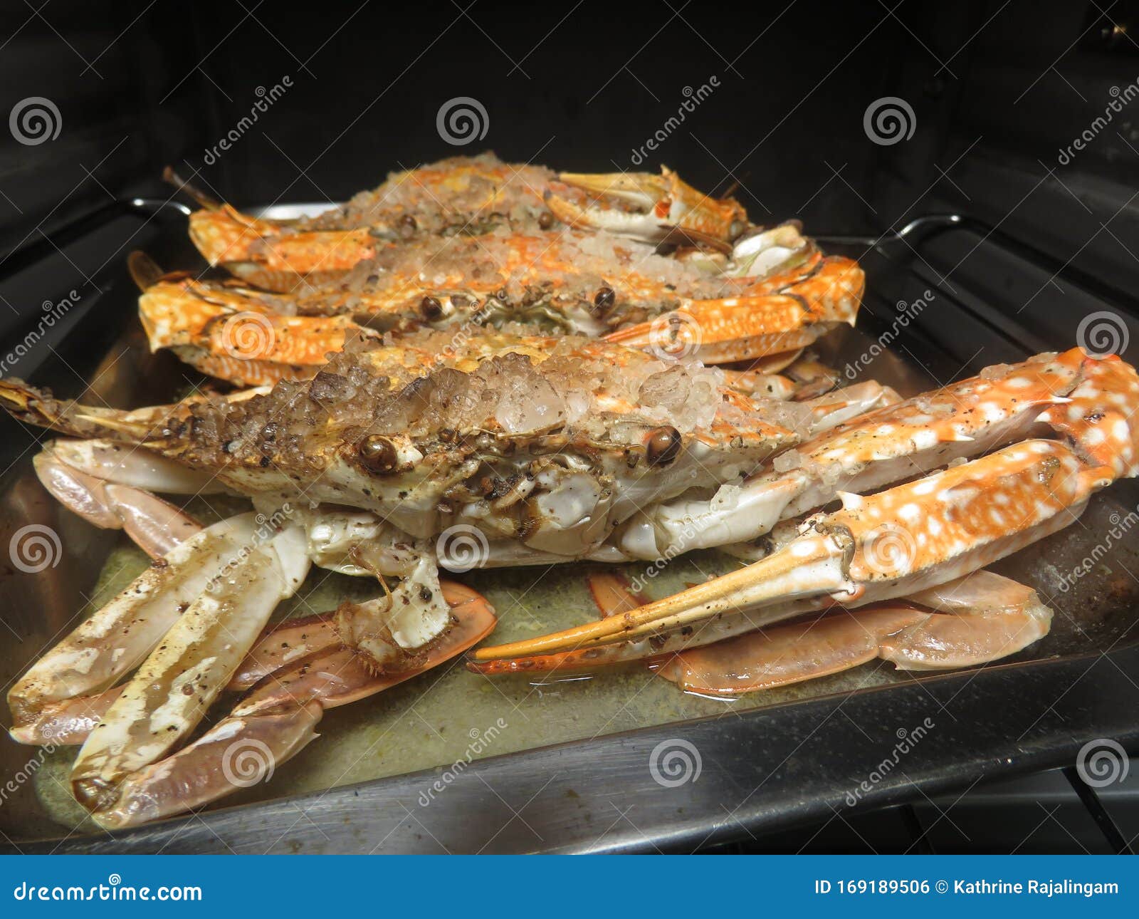 Salted Crab Cooked in the Oven with Butter Stock Photo - Image of crab ...