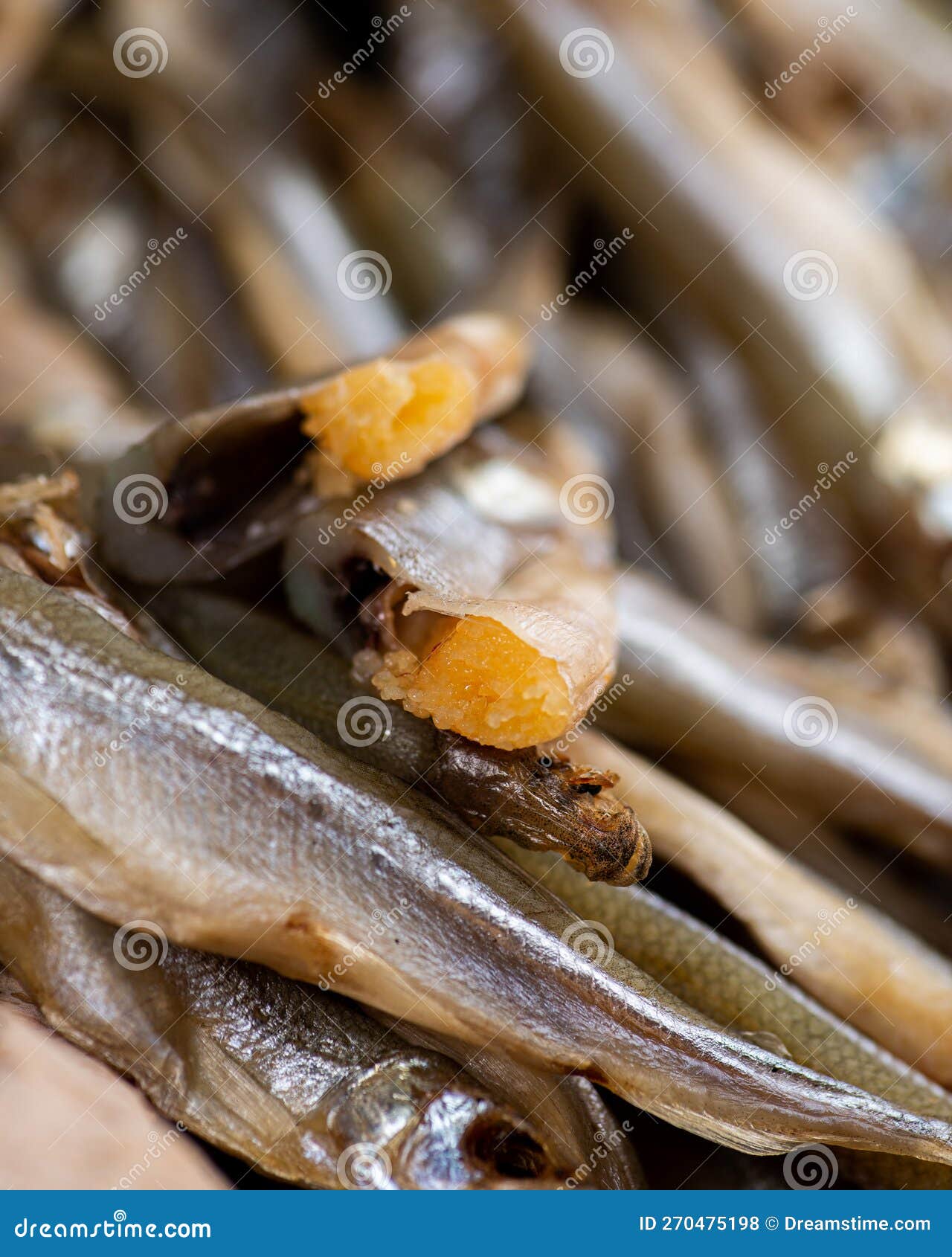 Salted Dried Capelin. Fish Appetizer for Beer Stock Photo - Image of ...