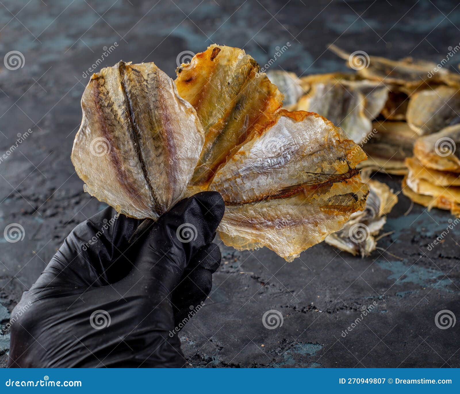 Salted Dried Capelin Fish. Fish Appetizer for Beer Stock Image - Image ...