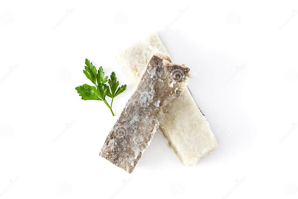 Salted Dried Cod Isolated. Typical Easter Food Stock Photo - Image of ...