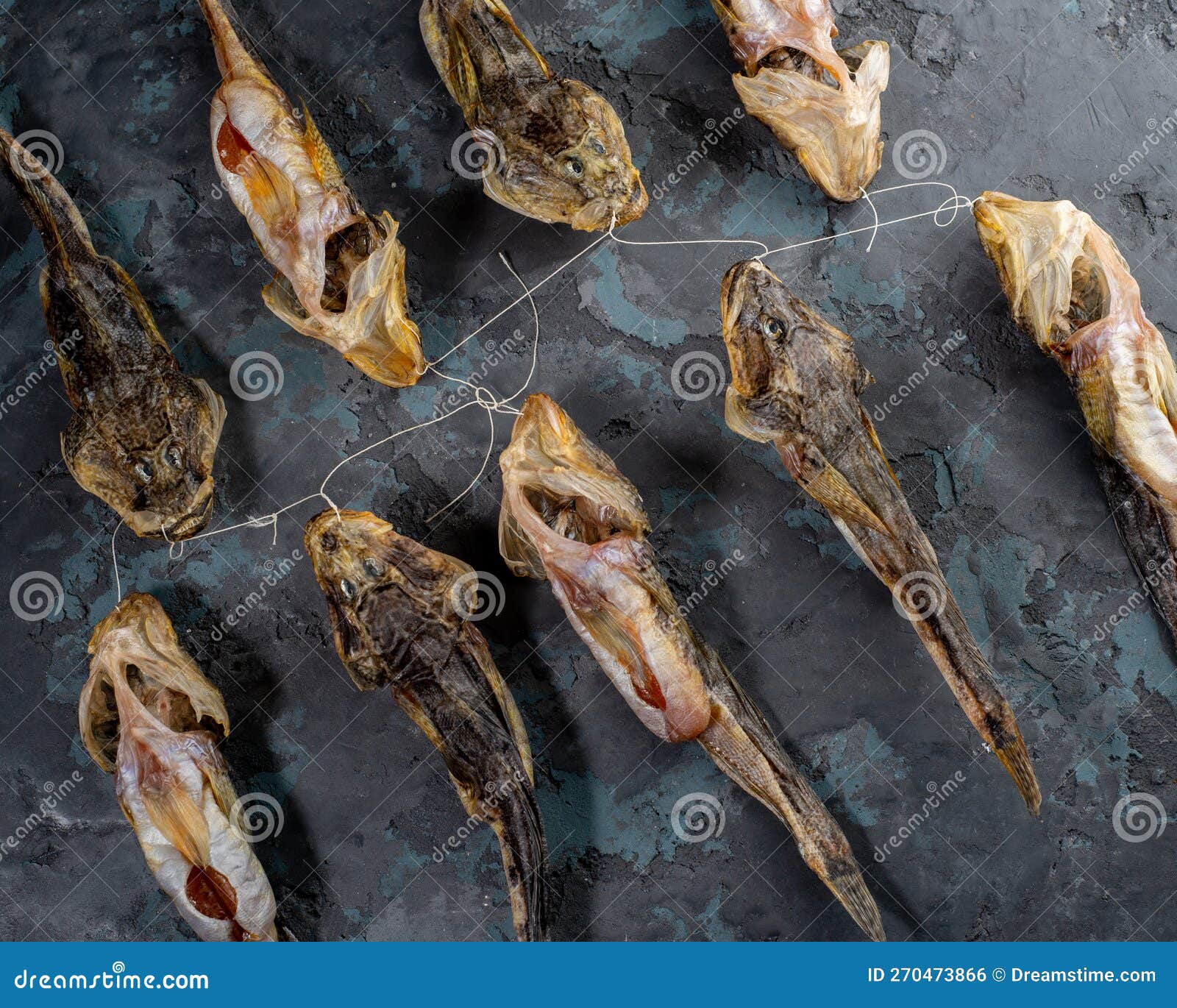 Salted Dried Goby Fish. Fish Appetizer for Beer Stock Photo - Image of ...