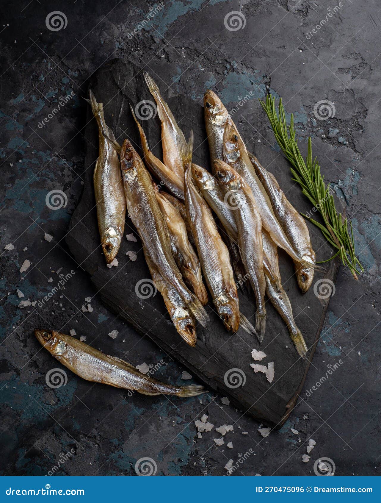 Salted Dried Goby Fish. Fish Appetizer for Beer Stock Photo - Image of ...