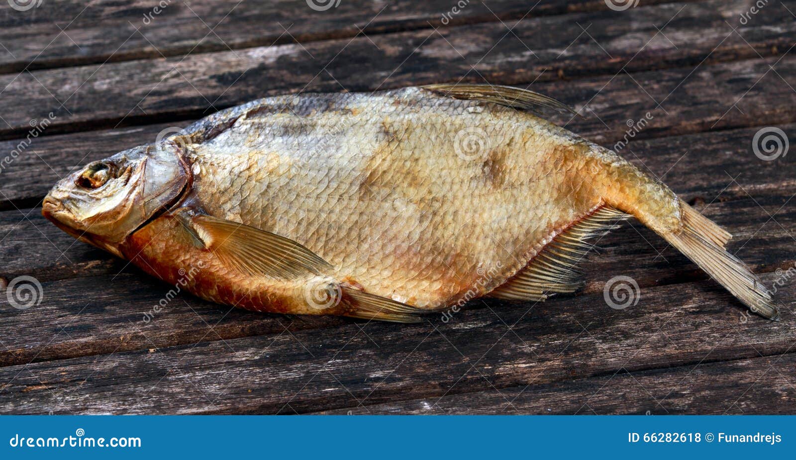 Salted Dry Fish Vobla on Wooden Table Stock Photo - Image of beverage ...