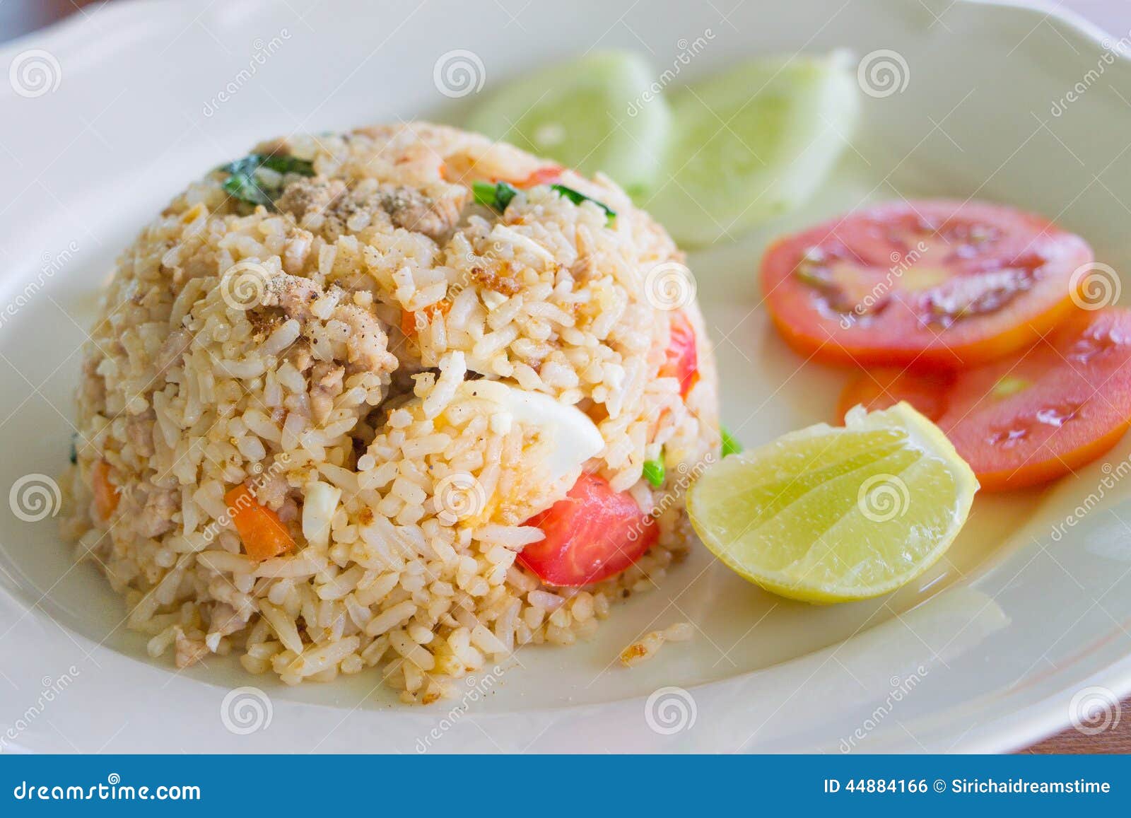Salted Egg Fried Rice with Pork Stock Photo - Image of healthy, lunch ...