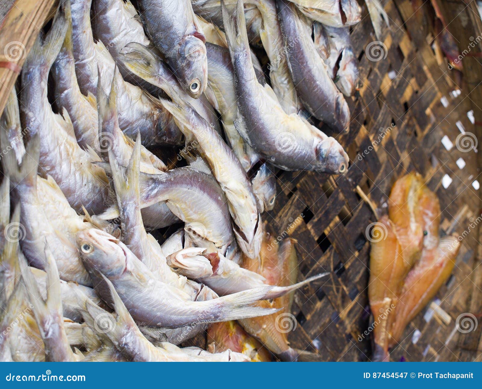 Salted Fish on the Bamboo Grate Stock Image - Image of fresh, food ...