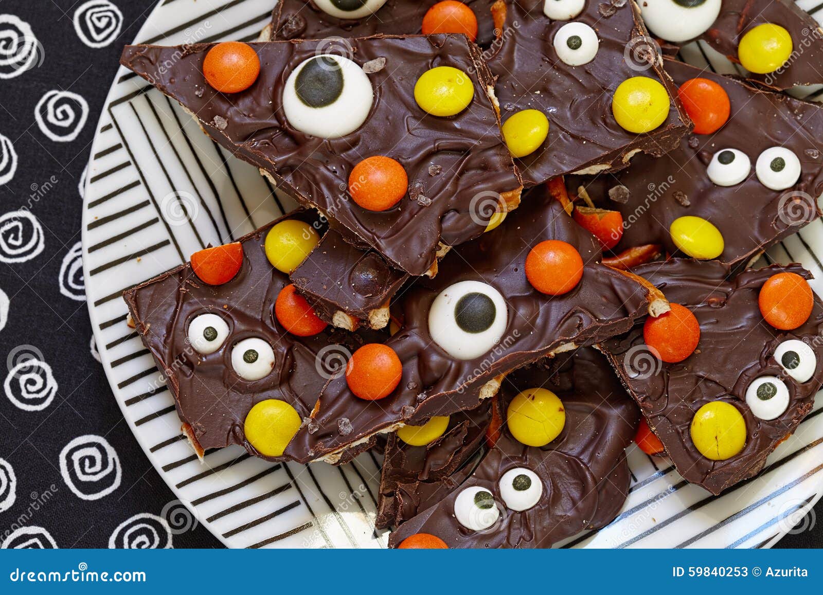Salted Halloween Monster Bark Stock Image - Image of brown, dessert ...