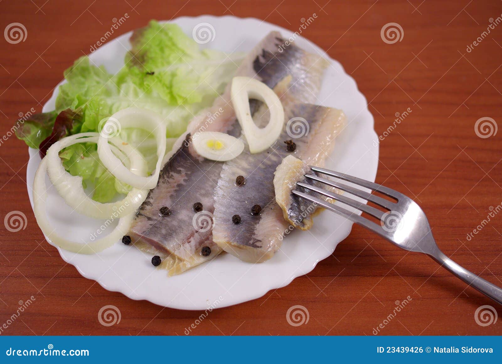 Salted herring stock photo. Image of leaf, boned, atlantic - 23439426