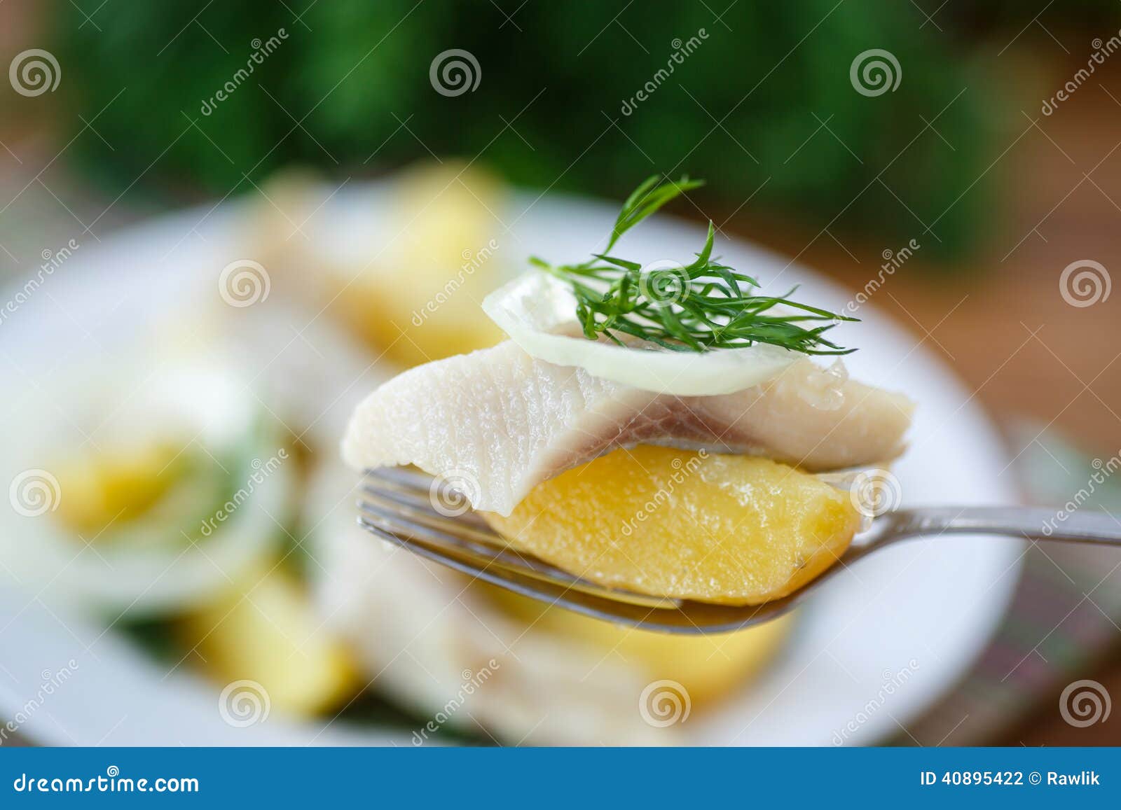 Salted Herring with Boiled Potatoes Stock Photo - Image of fish, lean ...