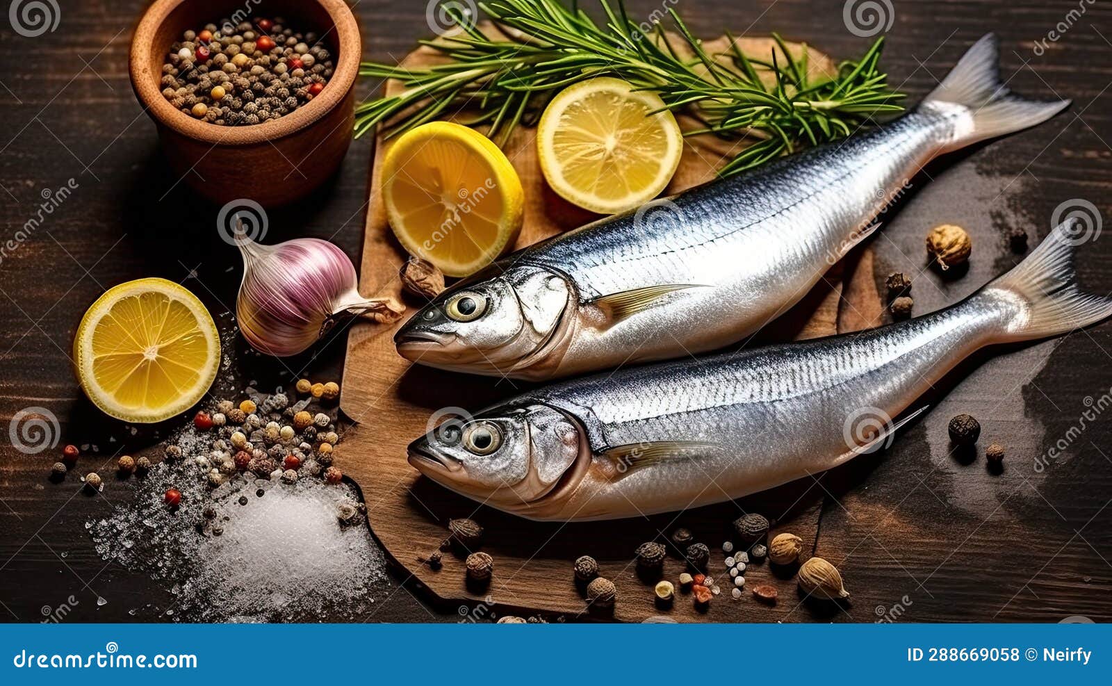 Salted herring fish stock photo. Image of pepper, nature - 288669058