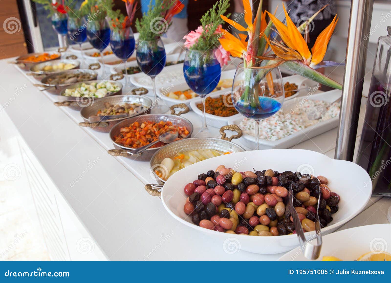 Salted Olives and Other Vegetable on the Open Buffet Stock Image ...