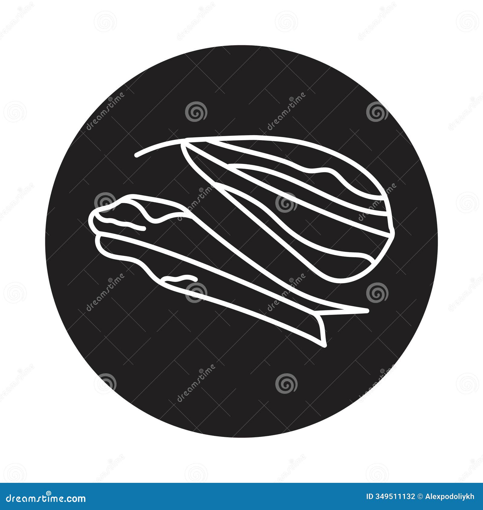 Salted Peanuts Line Black Icon Vector Illustration | CartoonDealer.com ...