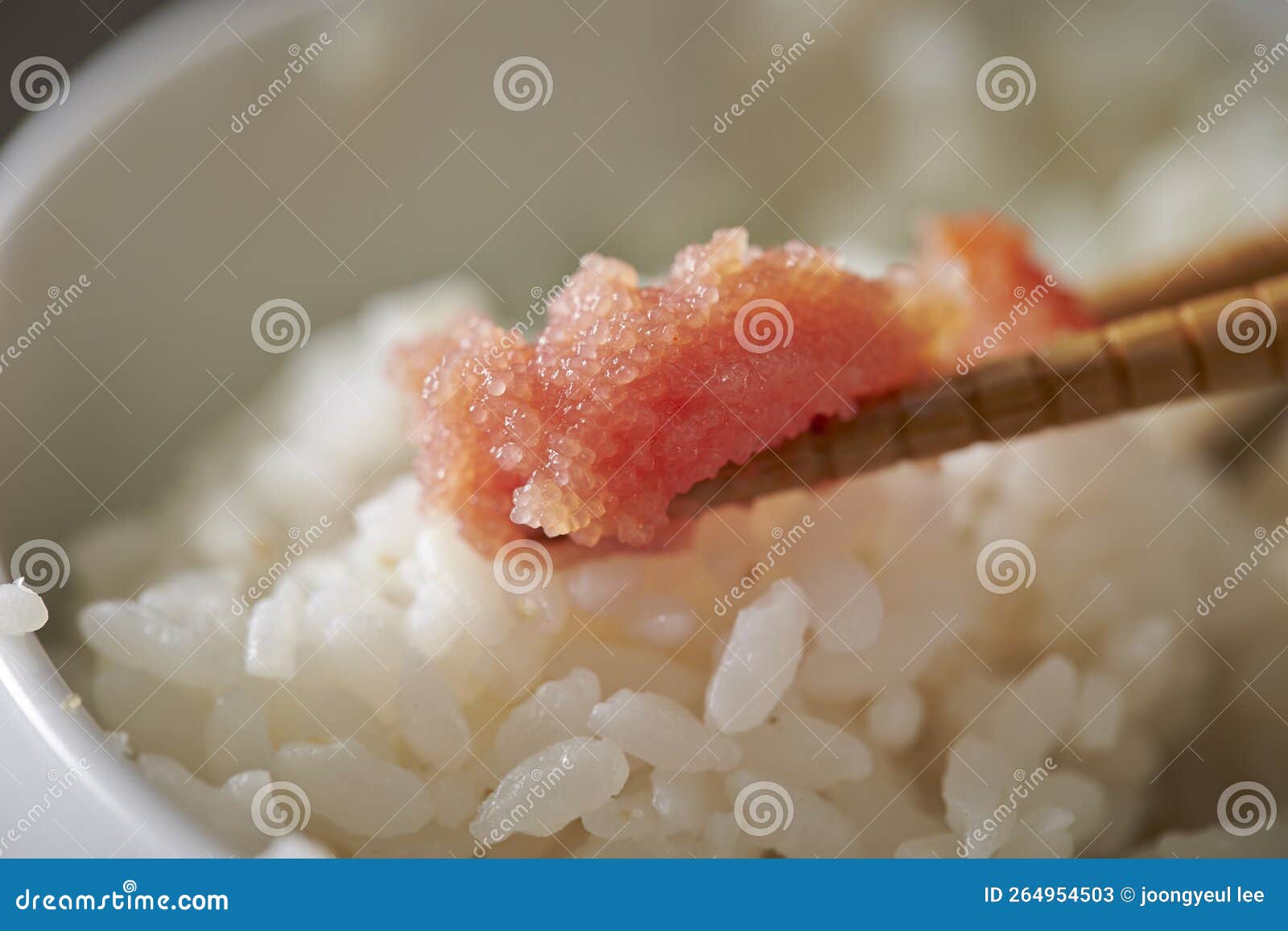 Salted Pollack Roe with Steamed Rice Stock Image - Image of seafood ...